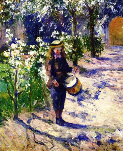 Camille Pissarro Child with Drum Oil Painting - CamillePissarroArt.org