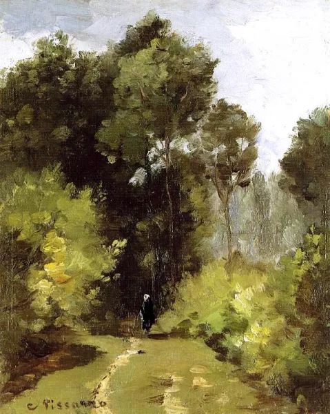 Camille Pissarro In the Woods Oil Painting - CamillePissarroArt.org
