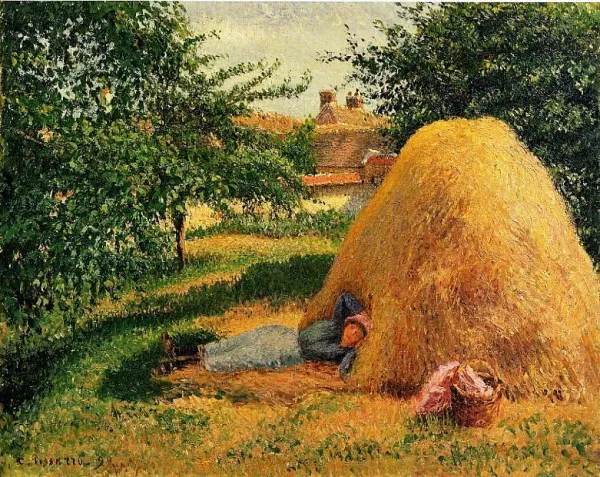 Camille Pissarro The Siesta Oil Painting - CamillePissarroArt.org