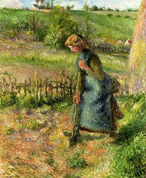 Camille Pissarro Woman Digging Oil Painting - CamillePissarroArt.org